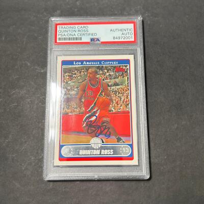 2006-07 Topps Basketball #144 Quinton Ross Signed Card AUTO PSA Slabbed ...