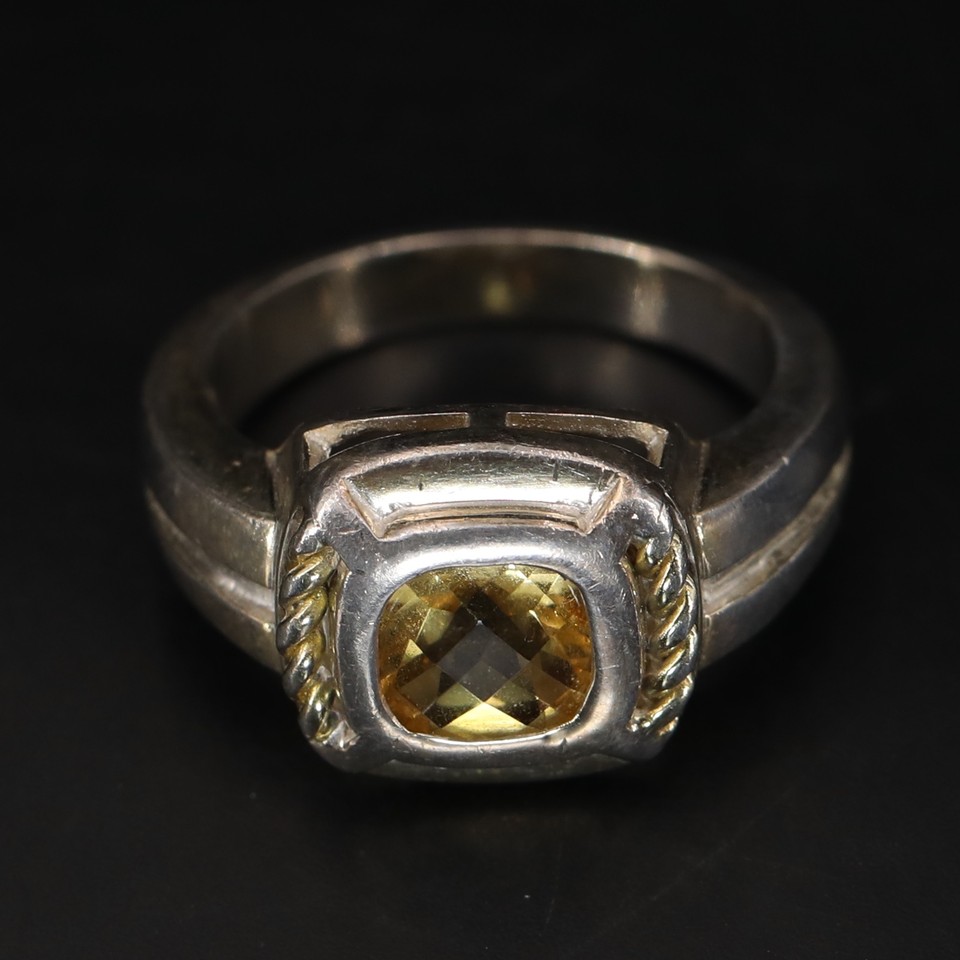 Sterling Silver - STS CHUCK CLEMENCY Citrine Braided Ring Size 9.5 - 8 ...