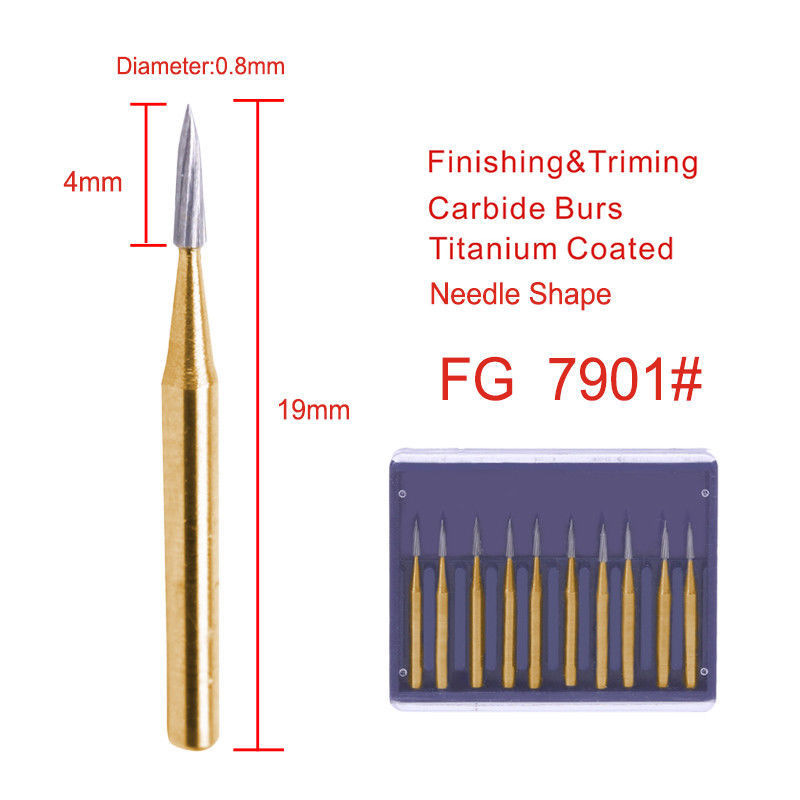 10 Pcs Dental Carbide Trimming & Finishing Burs FG7404/7406/7408/7901 ...