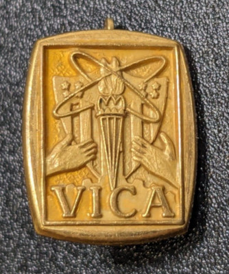 Vintage VICA Gold Tone Lapel Vocational Industrial Clubs Torch Pin ...