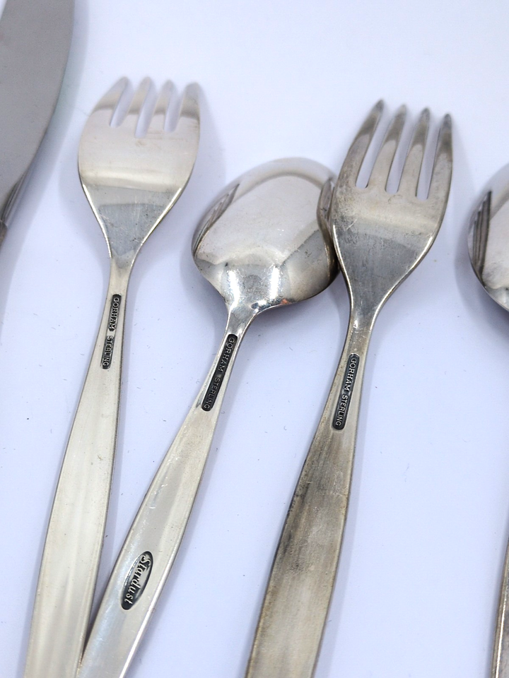 Gorham Sterling Silver Stardust Mid Century Modern 6 Piece Place ...