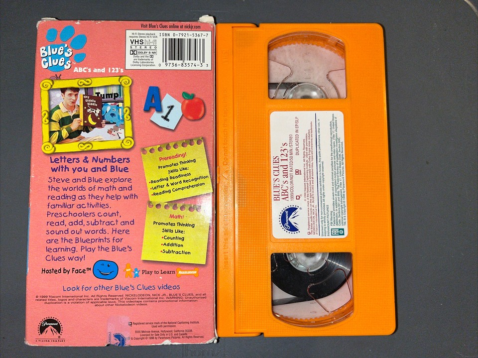 Blues Clues - ABCs and 123s (VHS, 1999) 5 97368357433| eBay