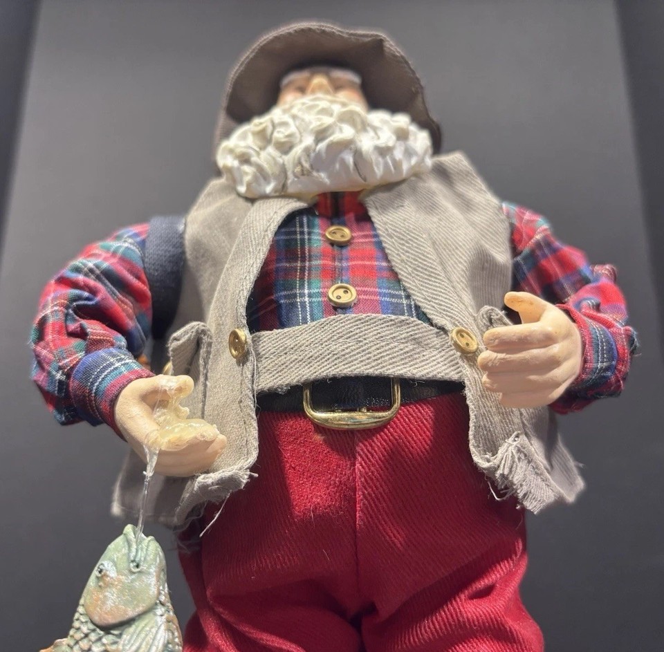 Fishing Santa Claus Excellent Condition Freestanding Medium Size ...