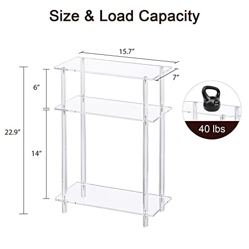 Acrylic Narrow Side Table For Small Spaces 7" Wide Skinny Nightstand ...