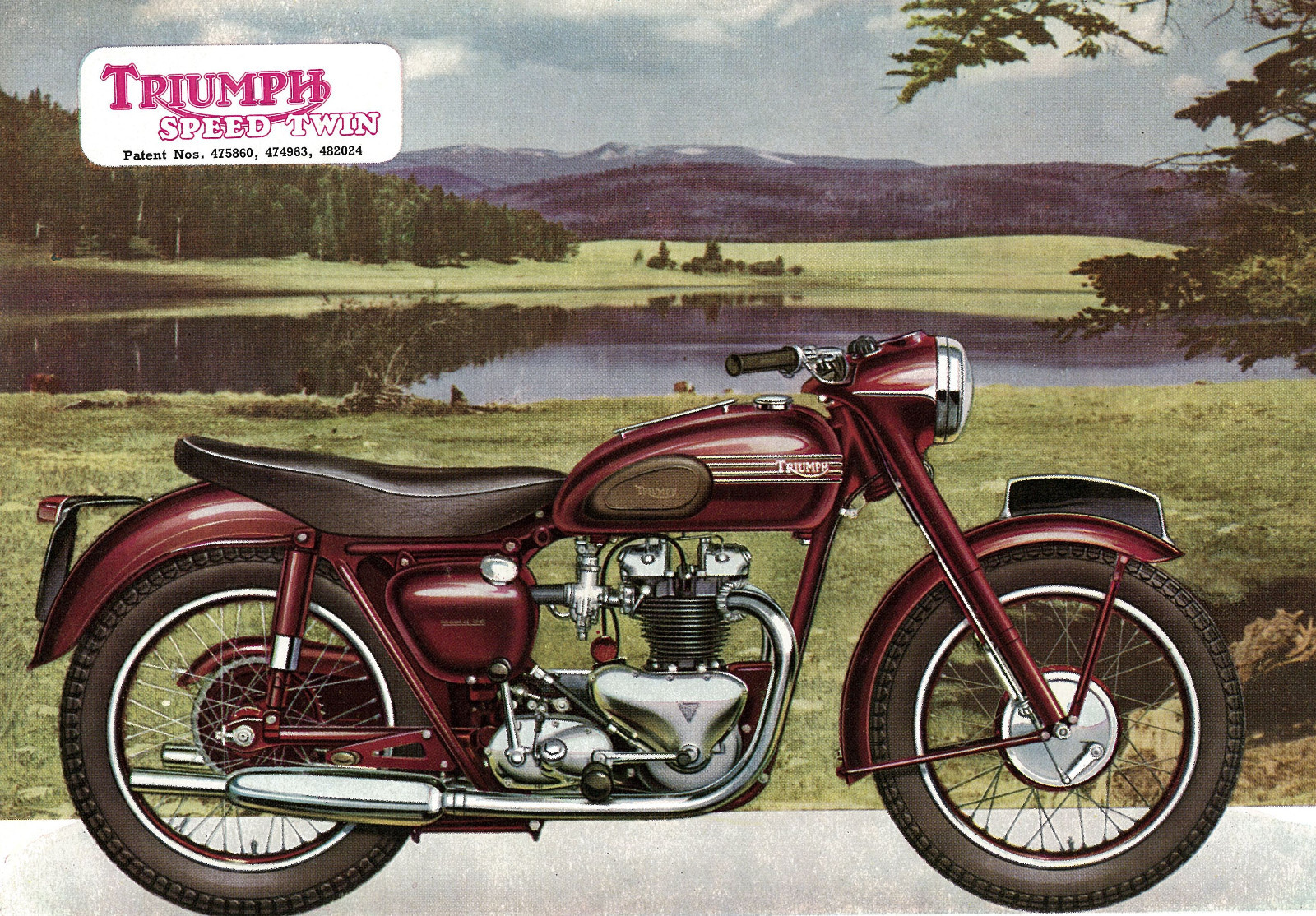TRIUMPH Poster 5T Speed Twin 1954 1955 1956 Suitable to Frame | eBay