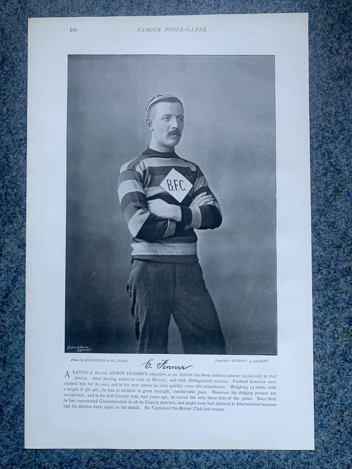 RARE Original Famous Footballers, #195 A.H.Frith, Coventry, Rugby 1895 ...