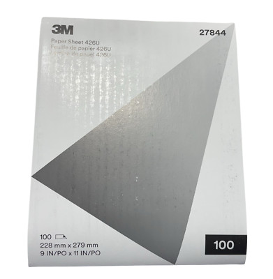 3M 9" x 11" Paper Sanding Sheet 426U A-Weight 100 Grit Silicon Carbide ...