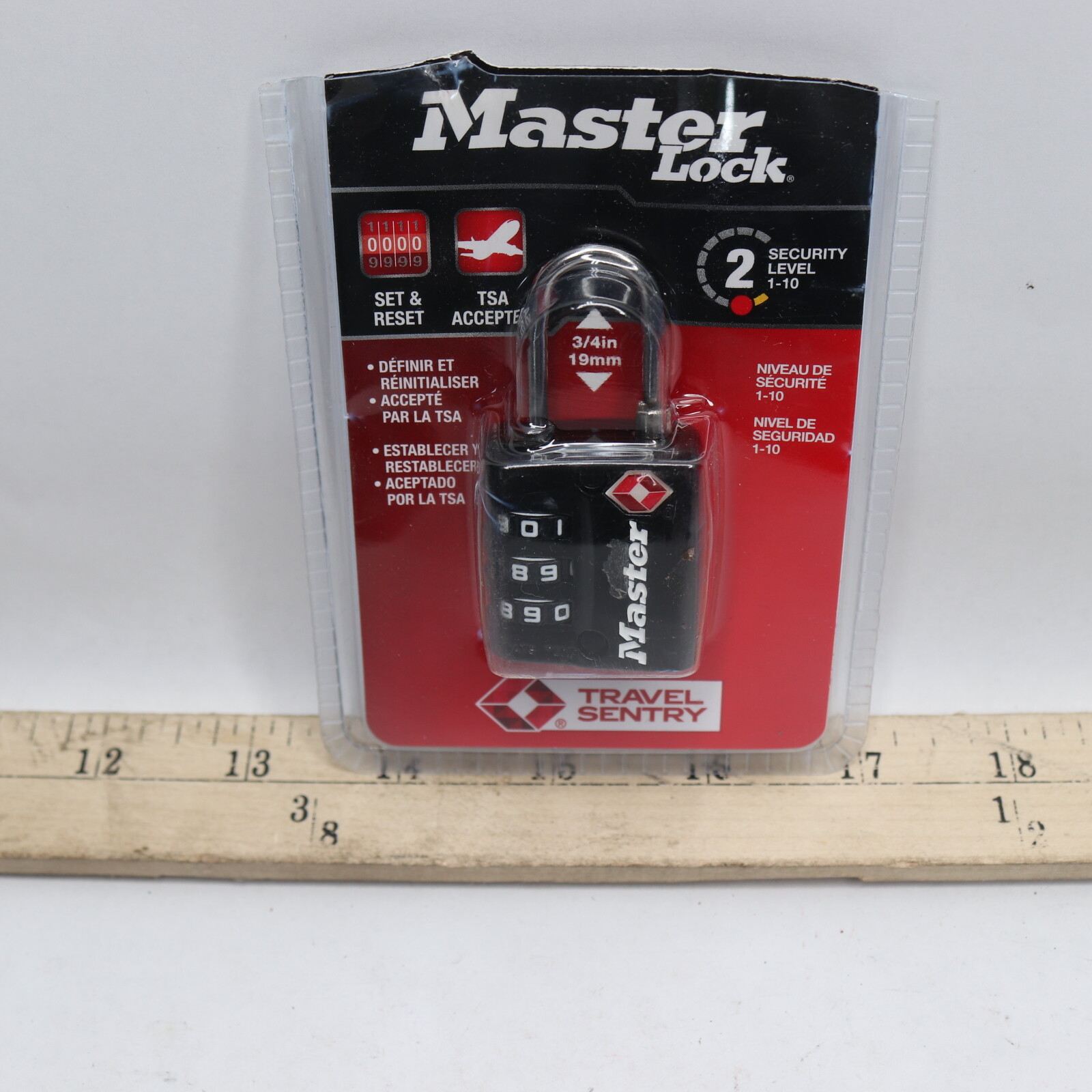 Master Lock TSA-Approved Luggage Padlock Metal Black 1-3/16" Wide | eBay