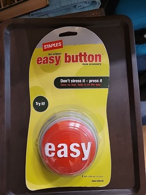 Staples easy Button sealed pkg, funny gift idea co/worker friend gift | eBay