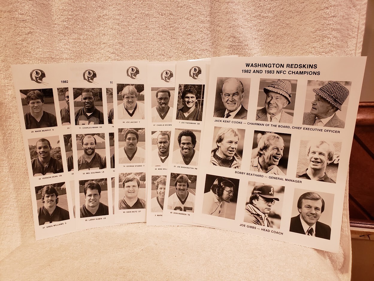 RARE Washington Redskins 1982-83 NFC Champions Team Issued B&W Press ...