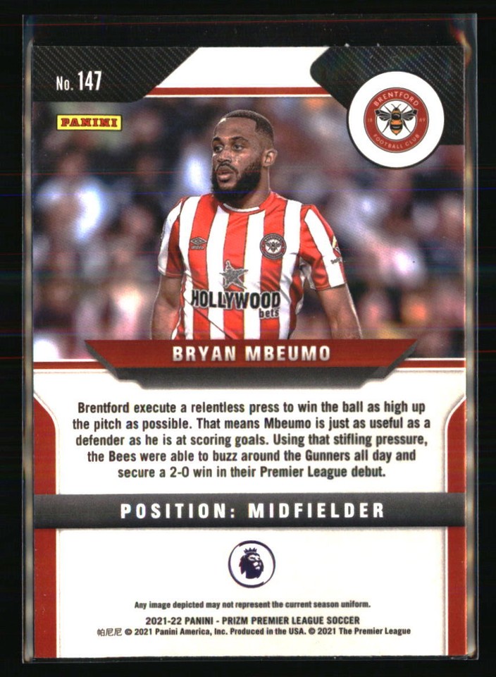 Bryan Mbeumo 2021-22 Panini Prizm Premier League #147 SOCCER Card | eBay