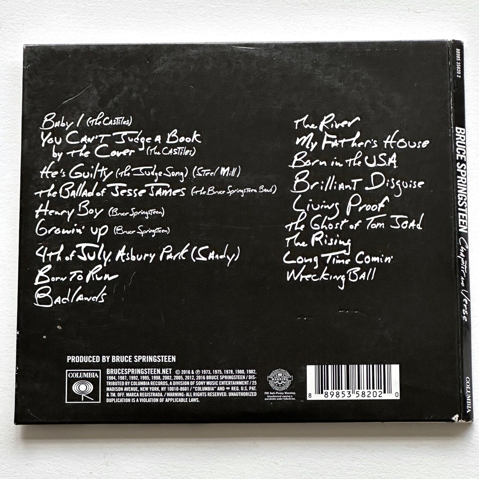 Bruce Springsteen Chapter and Verse CD 2016 Greatest Hits Album ...