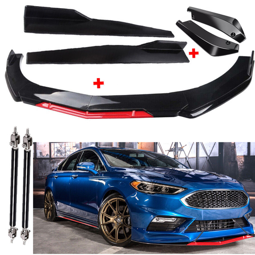 Front Rear Bumper Lip Spoiler Splitter Body Kit Side Skirt For Ford ...