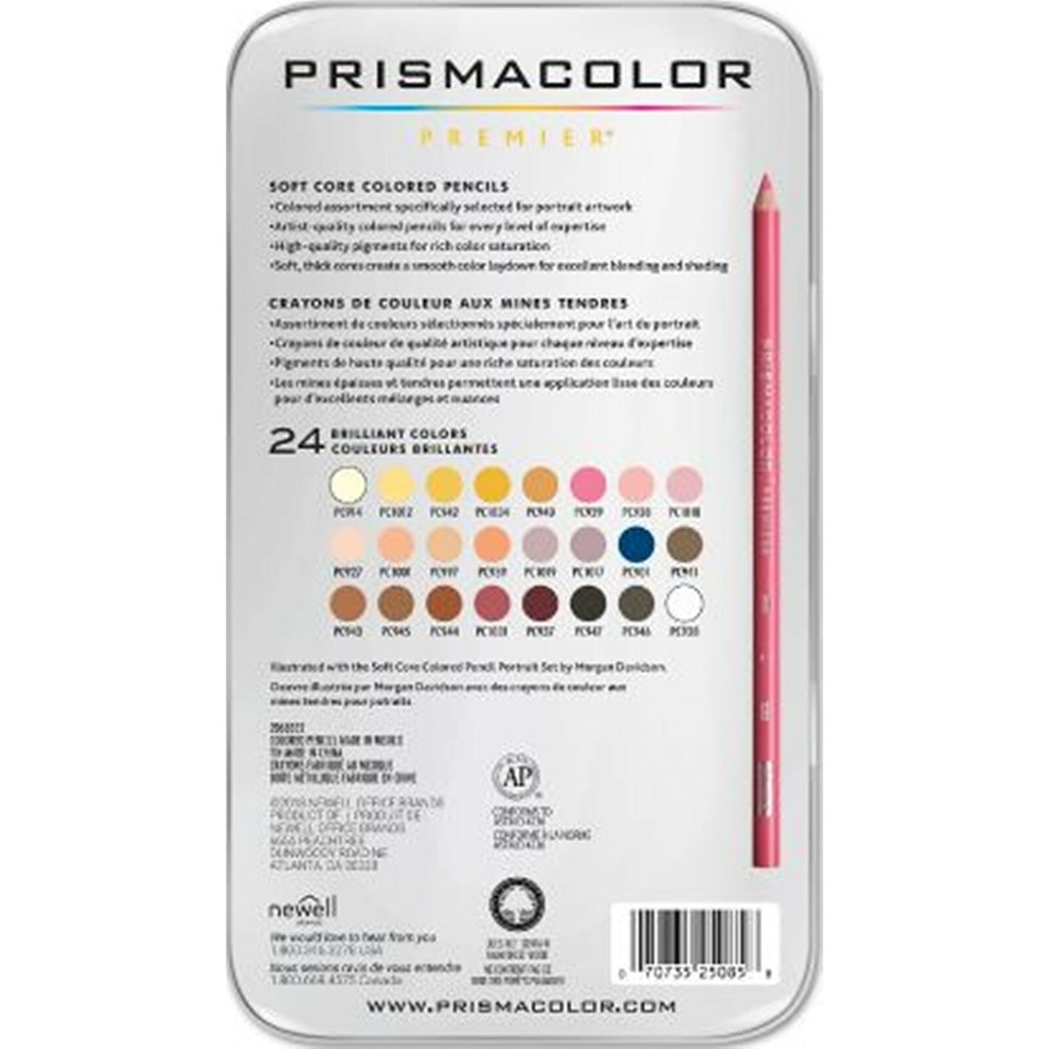Prismacolor Premier Colored Pencils - Metal Tin Gift Set - 24 Color ...
