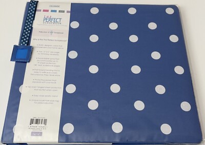 COLORBOK - 12"x12" Polka Dot Blue Scrapbook Album, 20 Pages Post-Bound ...