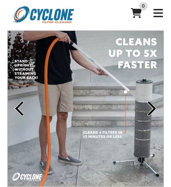 Cyclone Pool Filter Cartridge Cleaner Tool with Stand | eBay