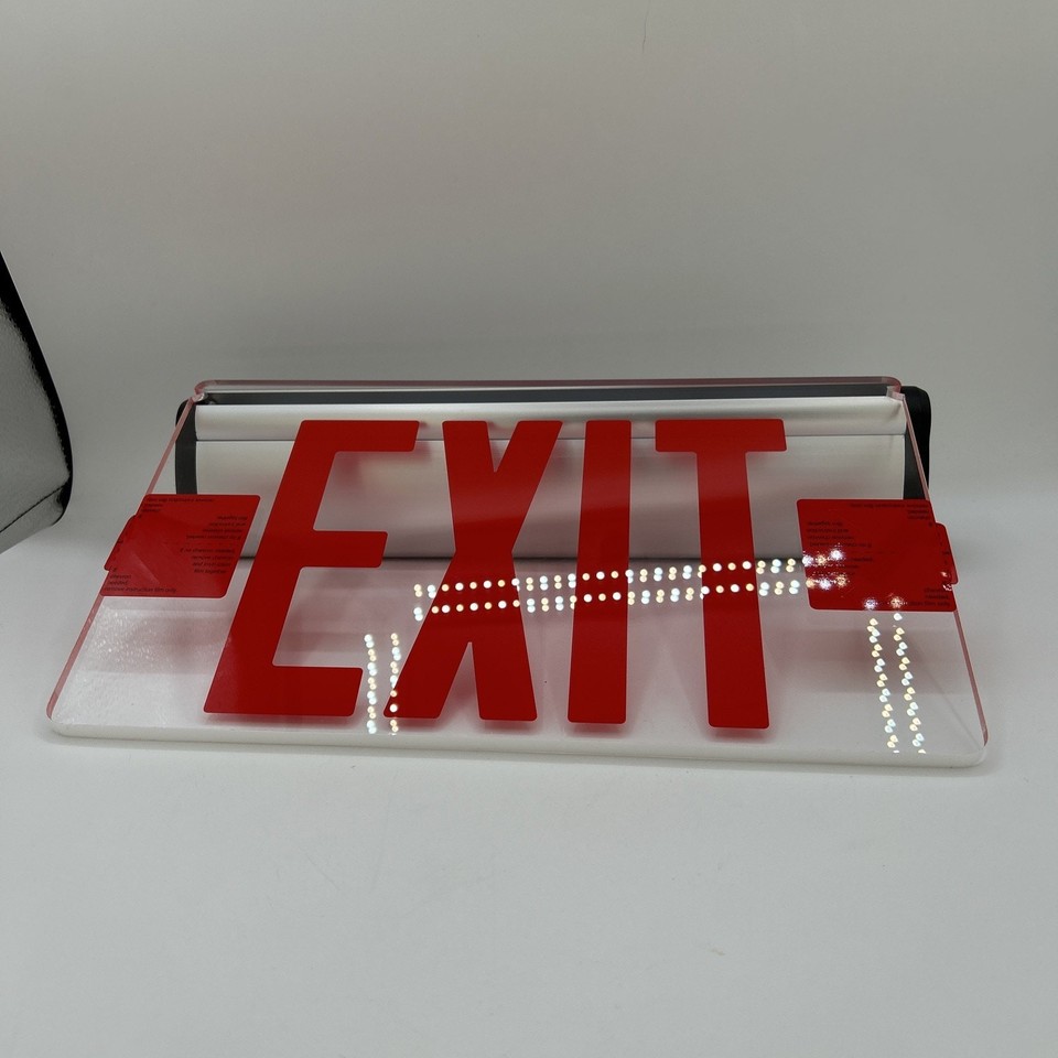 TANLUXEdge Lit LED Exit Sign Red Letters On Clear Background | eBay