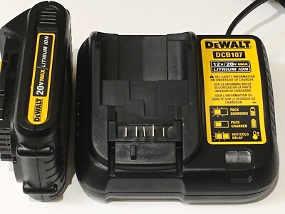 DeWALT 20V MAX Li-Ion Battery DCB207 & Charger DCB107 Combo, OEM , New ...