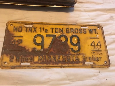 1942 Minnesota Trailer License Plate 9739 | eBay