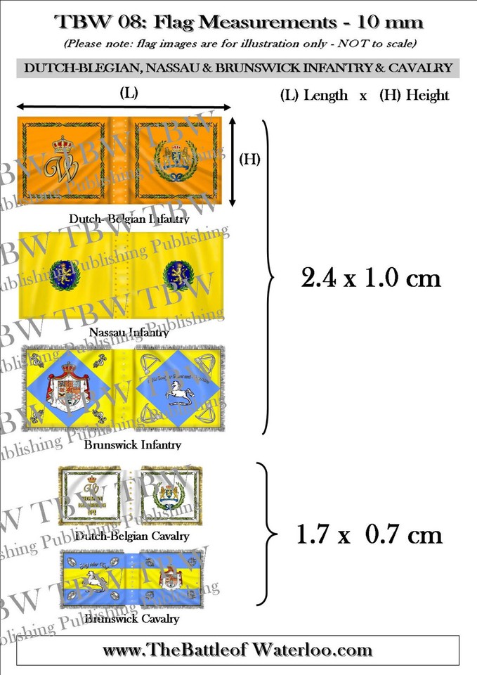 10mm Flags: Waterloo Dutch-Belgian/Nassau/Brunswick Regts - Set of 200 ...