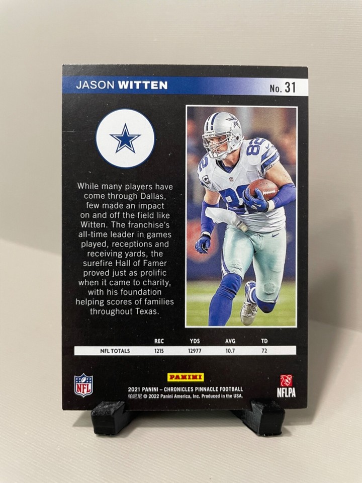 2021 CHRONICLES PINNACLE FOOTBALL JASON WITTEN #31 INSERT DALLAS ...