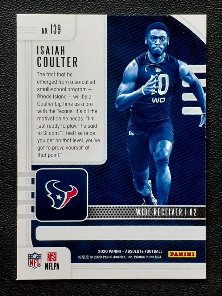 ISAIAH COULTER RC 2020 PANINI ABSOLUTE NO 139 34292 | eBay