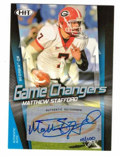 MATTHEW MATT STAFFORD 2009 SAGE HIT GAME CHANGERS AUTO GEORGIA BULLDOGS ...