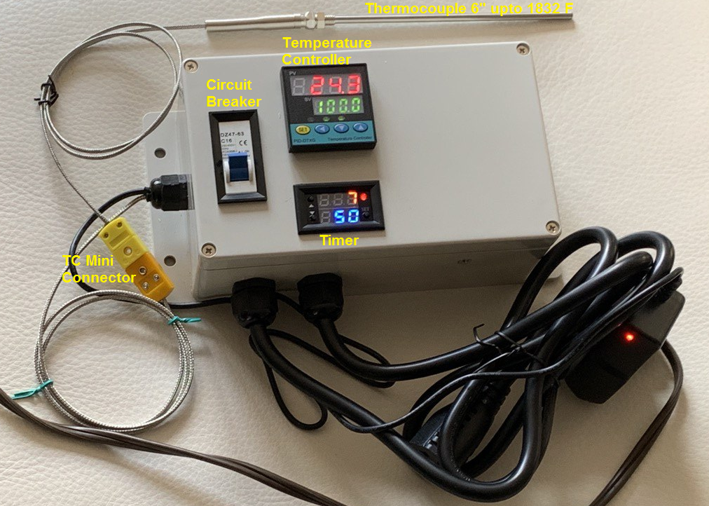 Plug Play Powder Coating Paint Temperature Controller + Timer Gas Oven ...