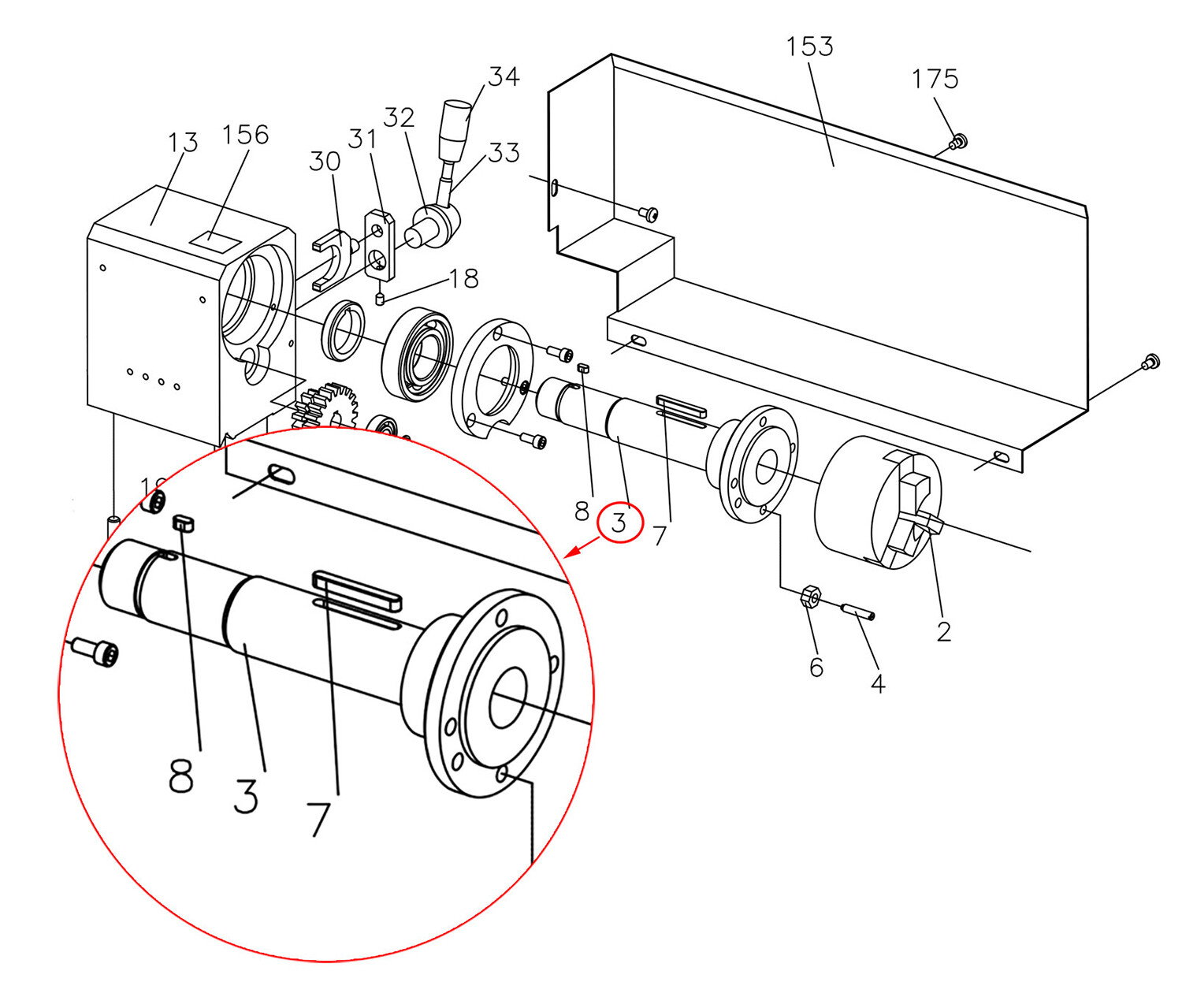 Lathe Spindle 80mm for C2/Craftex CX704/G8688/Mr.Meister Compact 9/MR ...