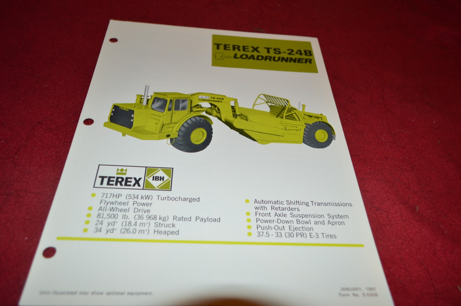 Terex TS-24 Loaderunner Pan Scraper Loader Dealer's Brochure DCPA4 ver5 ...