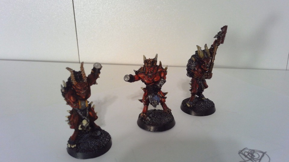 3x Warhammer 40k Chaos Daemons Bloodletters of Khorne Metal OOP ...