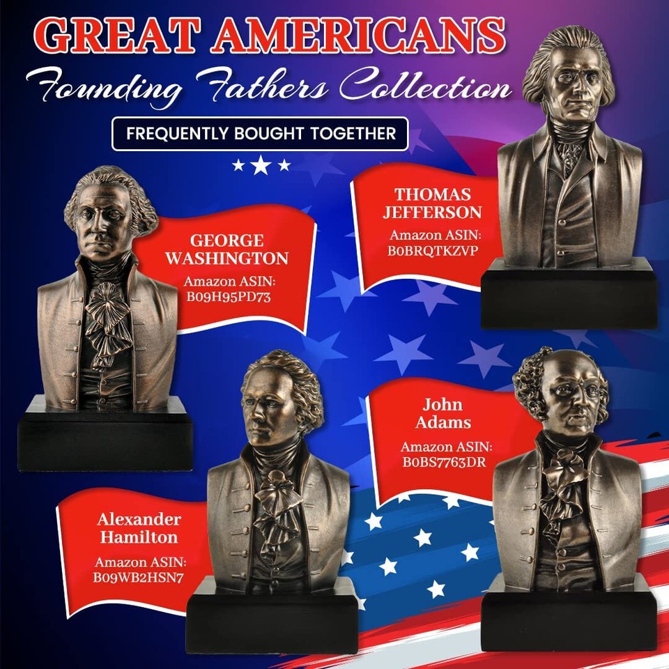 Historical George Washington Bust Statue Sculpture - Founding Father ...