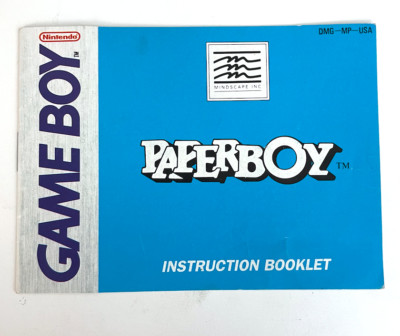 Paperboy GameBoy Original Nintendo Instruction Manual Only Booklet Book ...