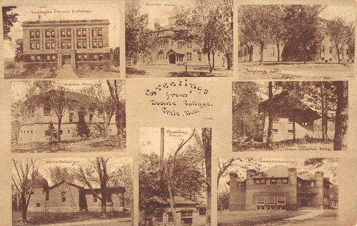 Crete Nebraska Doane College Multiview Greeting Antique Postcard ...