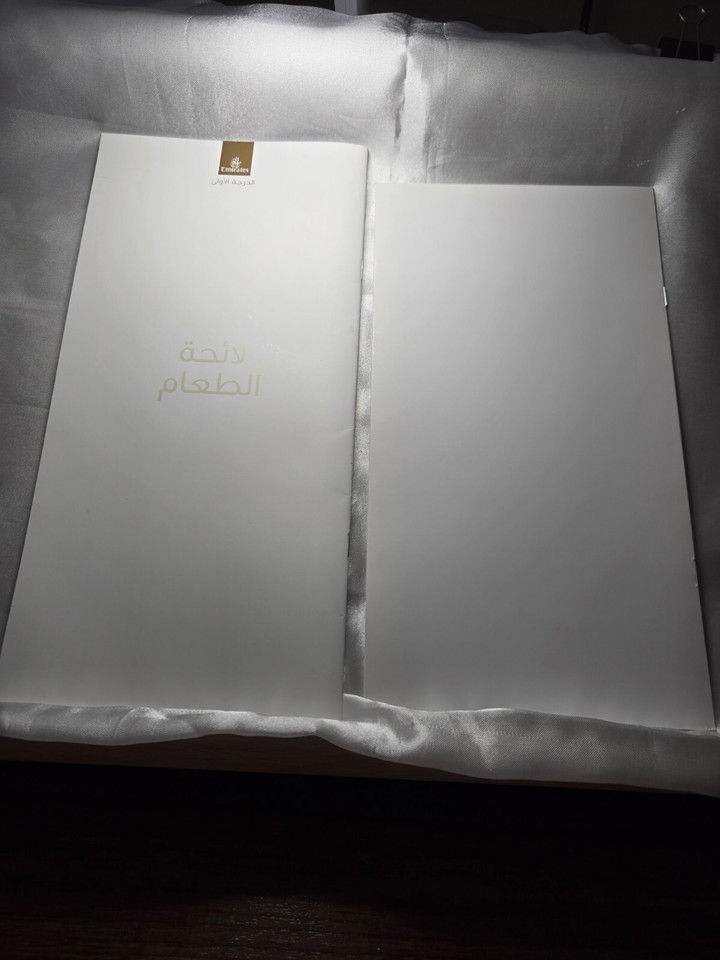 Emirates Airline First Class Menu And Wine List Dubai To Los Angeles | eBay