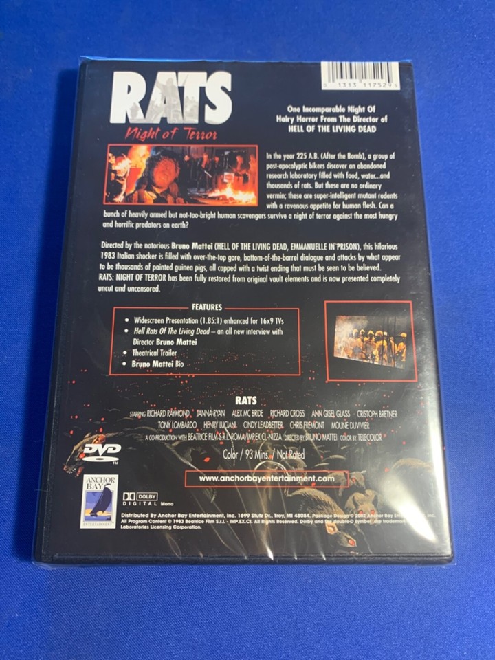Rats “Night of Terror” (DVD) widescreen………..……..BRAND NEW & SEALED ...
