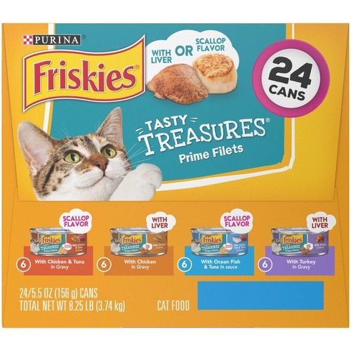 Purina Treasures Prime Fillets Ocean Fish, Chicken&Turkey Wet Cat Food ...