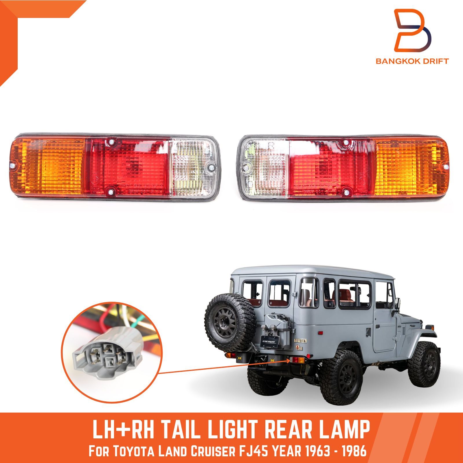 LH+RH Pair Tail Lights Rear Lamp For Toyota Land Cruiser 40 FJ40 FJ45 ...
