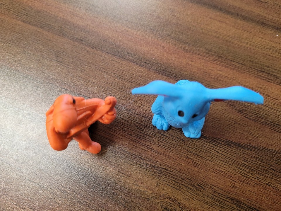 Vtg 2 Diener 1960s Rubber Eraser Rabbit Turtle Guitar Itty Bitty Charm ...