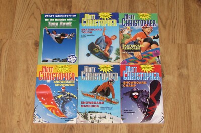 6 Matt Christopher SKATEBOARD & SNOWBOARD Sports Series Chapter Book ...