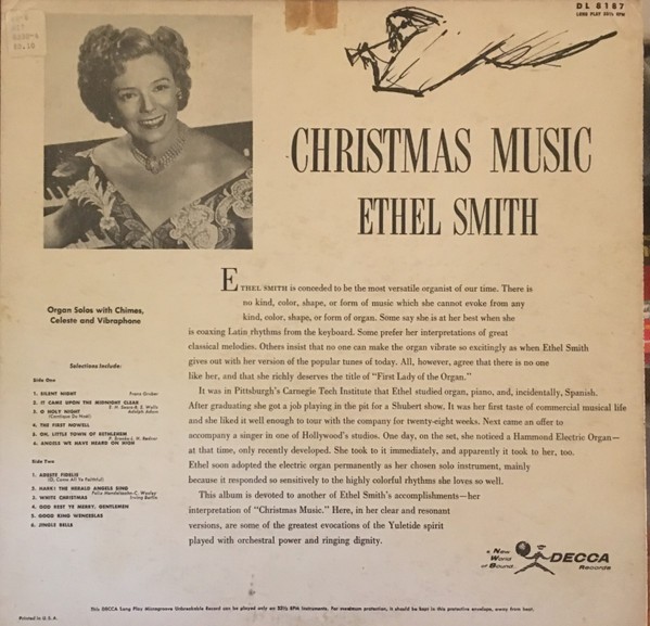 Ethel Smith, Christmas Music Organ Solos With Chimes, Celeste And ...