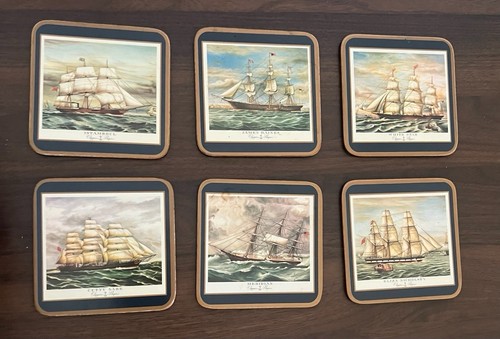 Set Of 6 Vintage Boxed Pimpernel Clipper Ship Coaster England | eBay