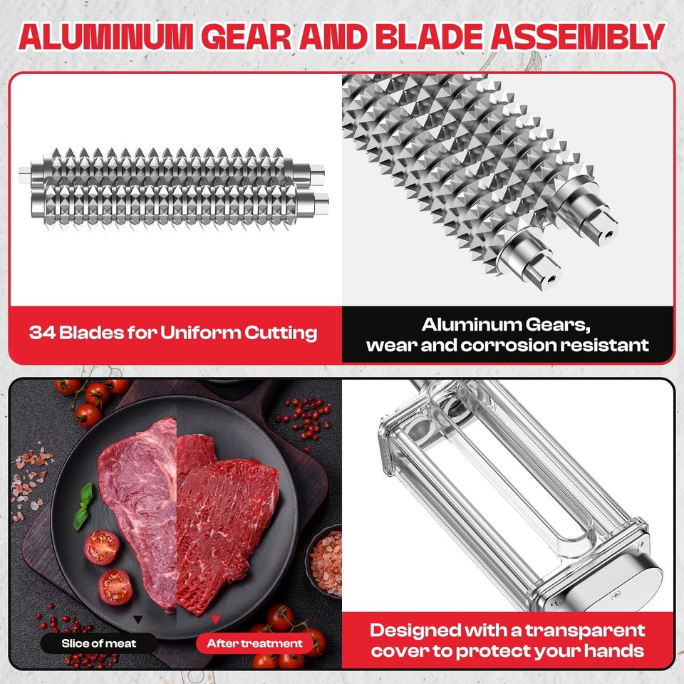 Manual Meat Tenderizer Tool, Meat Tenderizer Machine with Stainless ...
