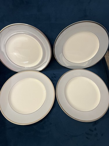 Kate Spade Lenox Noel Alabaster Pale Blue Band Salad Dessert Plates Set ...