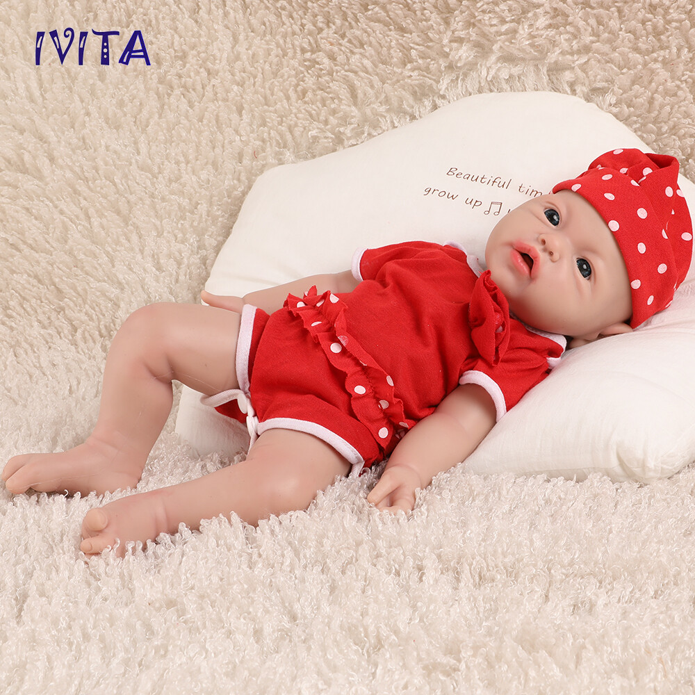 IVITA 17 inch Silicone Reborn Baby Girl Doll Lifelike Cute Chubby Baby ...