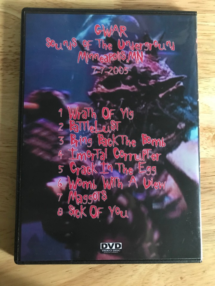 GWAR - Sounds of the Undderground 2005 Live DVD Oderus Urungus Dave ...