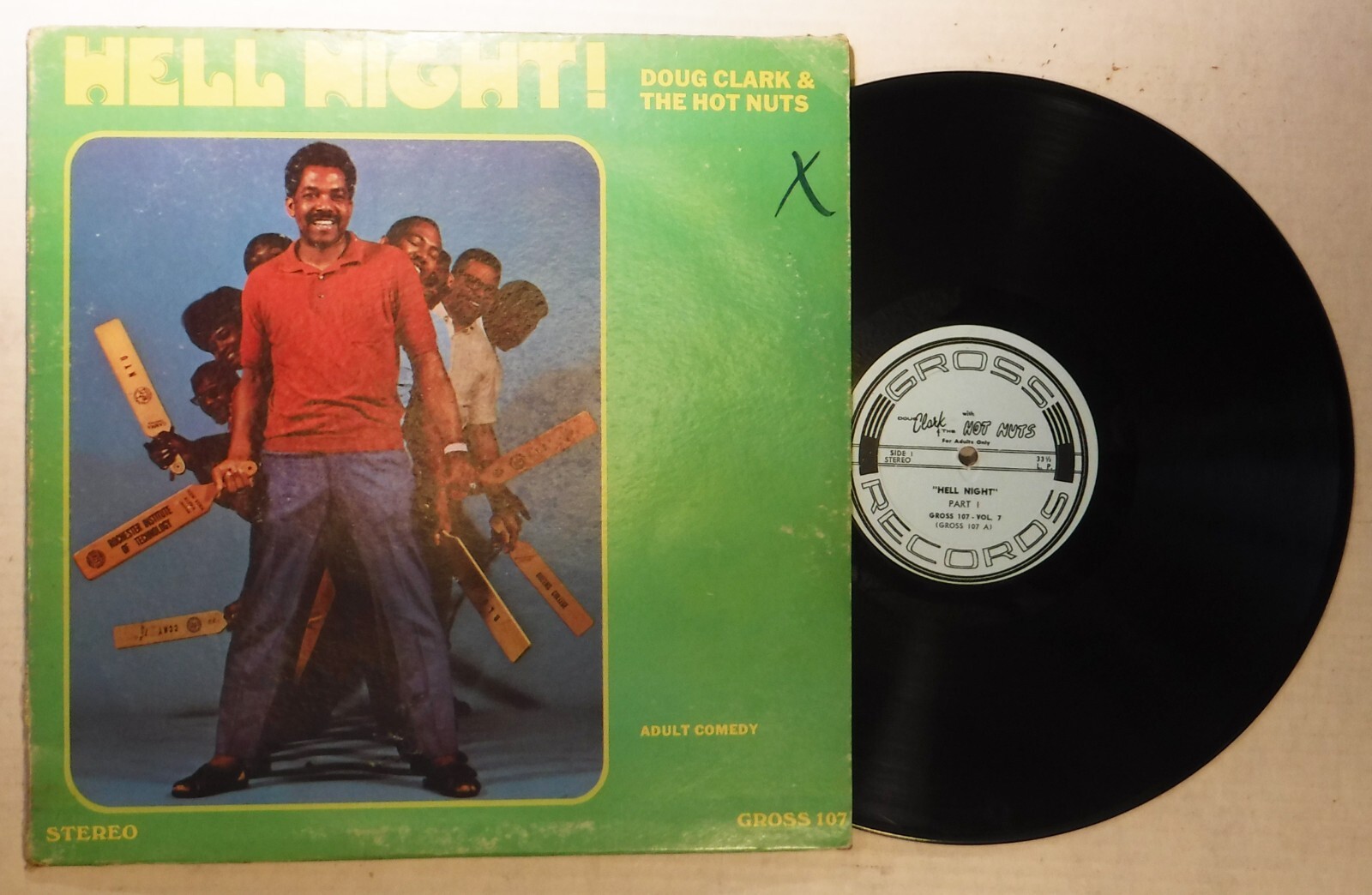 DOUG CLARK & HOT NUTS / HELL NIGHT / ADULT COMEDY VINYL LP / GROSS 107 ...
