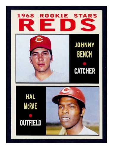Johnny Bench & Hal McRae '68 Cincinnati Reds rookie stars Pastime #2 ...