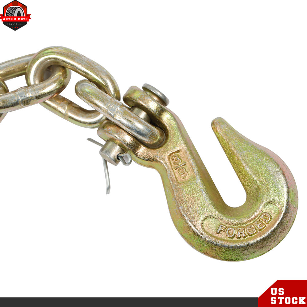 2 Pack 3/8"X20' G70 Tow Chain Tie Down Binder Chain Flatbed Truck ...