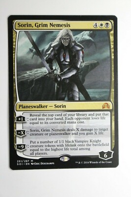 Magic the Gathering MTG Shadows Over Innistrad Sorin, Grim Nemesis NM ...